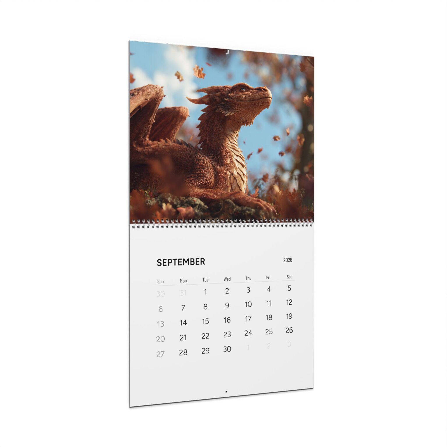 Dragon Art Wall Calendar 2026 - Scenic Fantasy Dragon Monthly Calendar ...